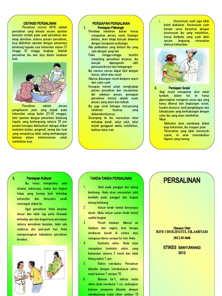 Leaflet Persalinan | PDF | Pengembangan Diri | Kesehatan Holistik