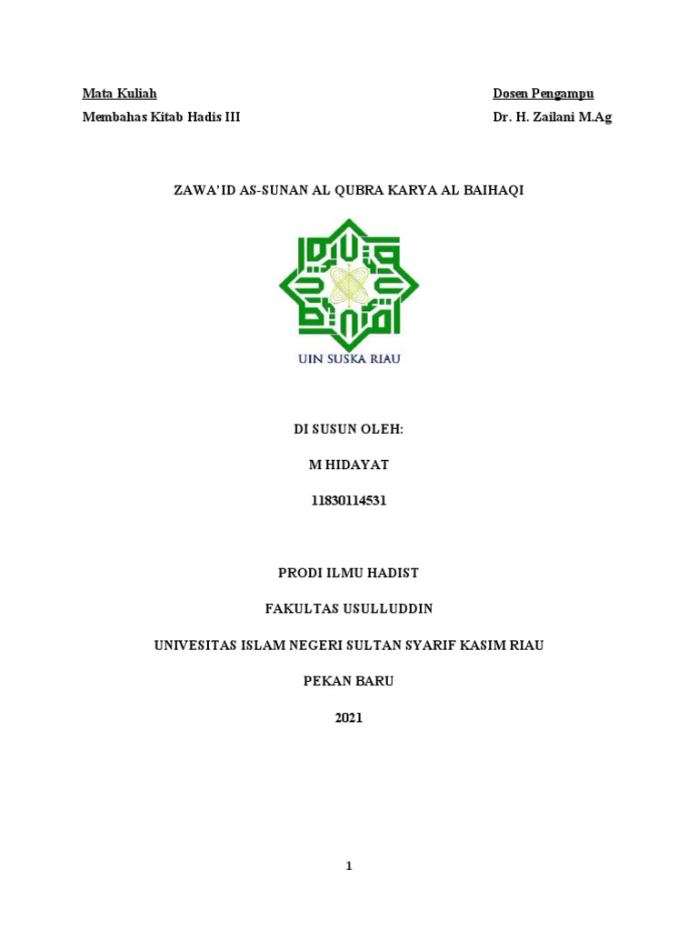 Biografi Penulis Kitab Albaihaqi | PDF | Agama & Spiritualitas