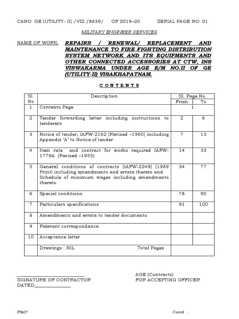Military Engineer Services: P&G Contd | PDF | Guarantee | Specification ...