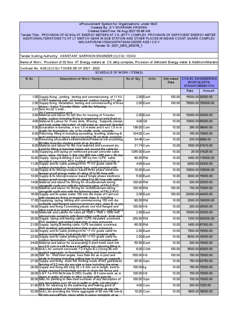 Boq Comparative Chart | Download Free PDF | Electrical Wiring | Concrete
