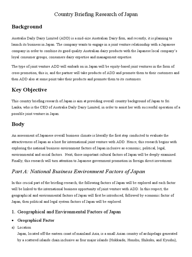 Country Briefing Research of Japan | PDF | Japan | Economic Growth