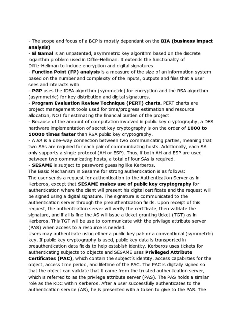 CISSP Revision Notes | PDF | Information Security | Transport Layer ...