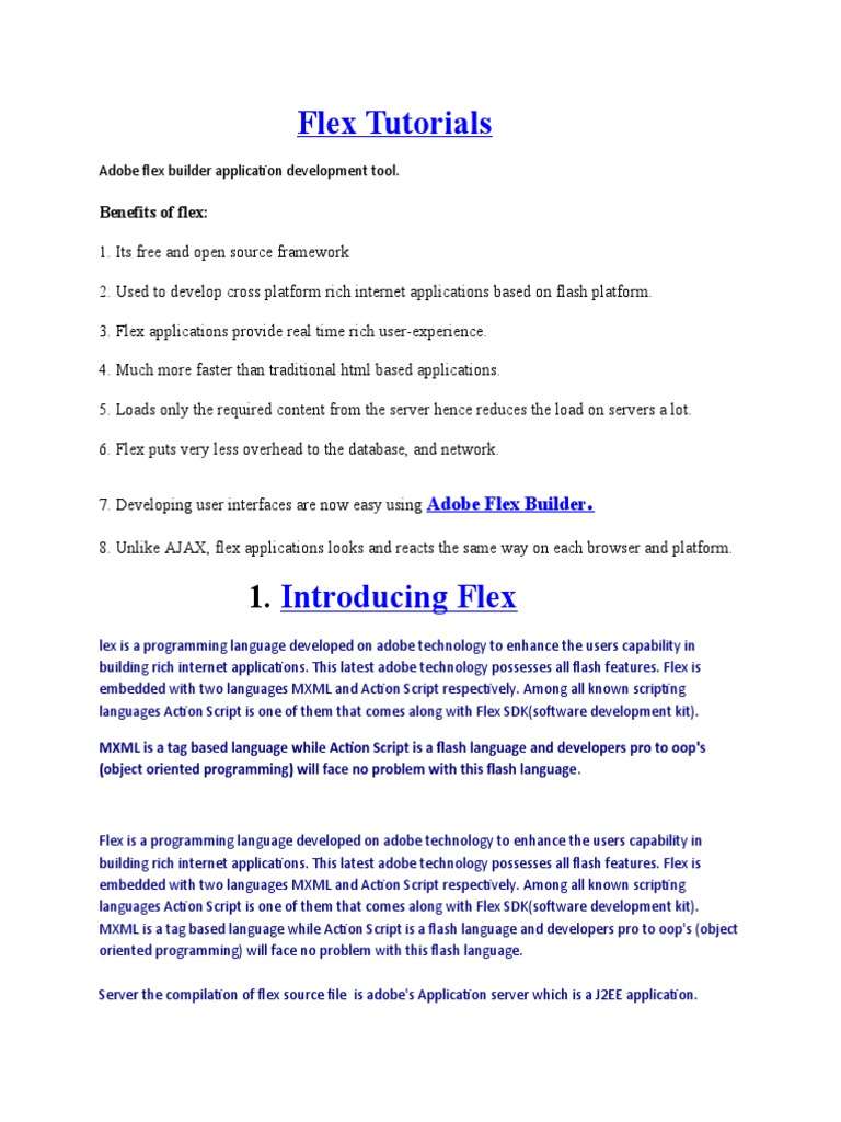 Flex Tutorials | PDF | Apache Flex | Adobe Flash