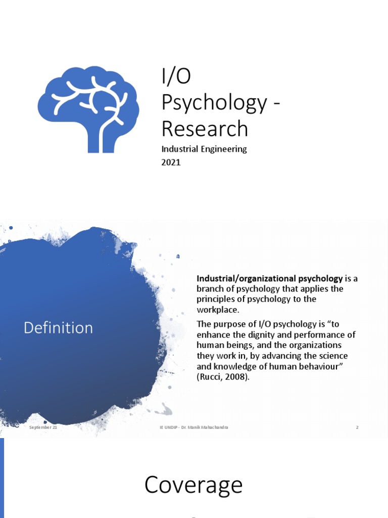 Pio Research Pdf Industrial And Organizational Psychology Experiment