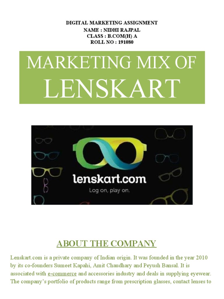 Marketing Mix of Lenskart | PDF | Glasses | Marketing