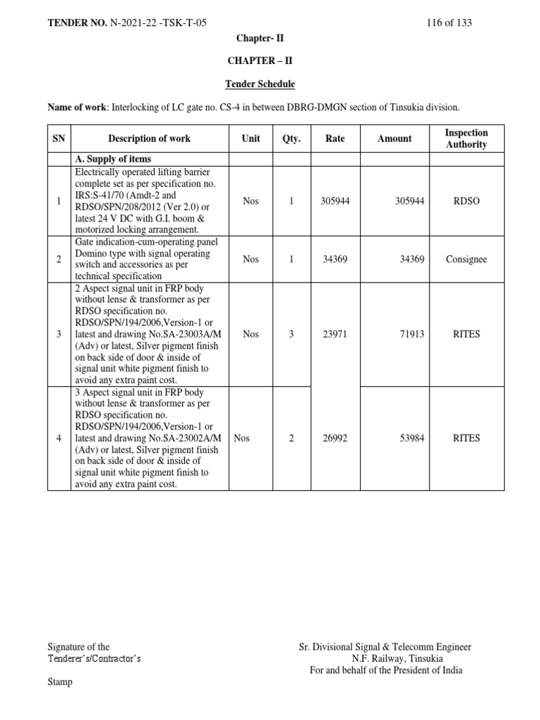 LC Gate BOQ | PDF | Electrical Wiring | Screw
