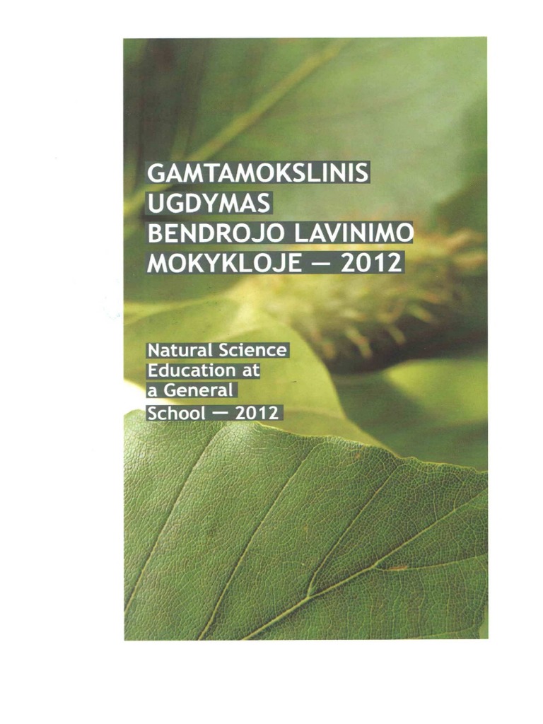 Natural Science Education at A General School - 2012 | PDF