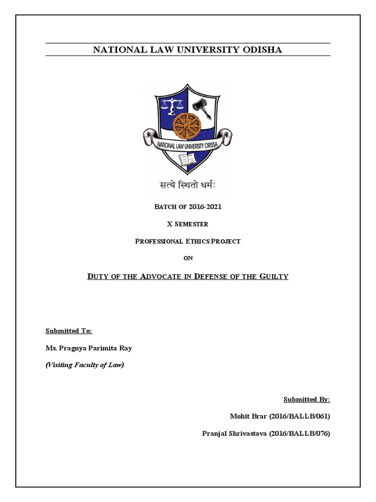 Professional Ethics Project | PDF | Lawyer | Prosecutor