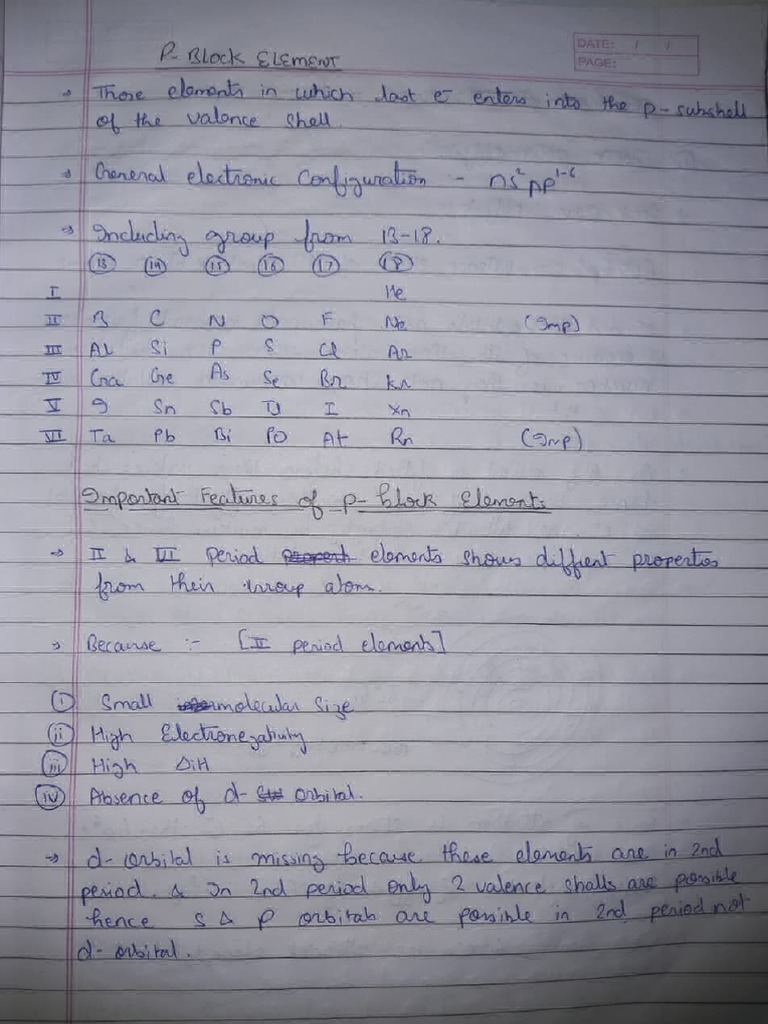 P Block Elements 31 Jul 2021 Pdf