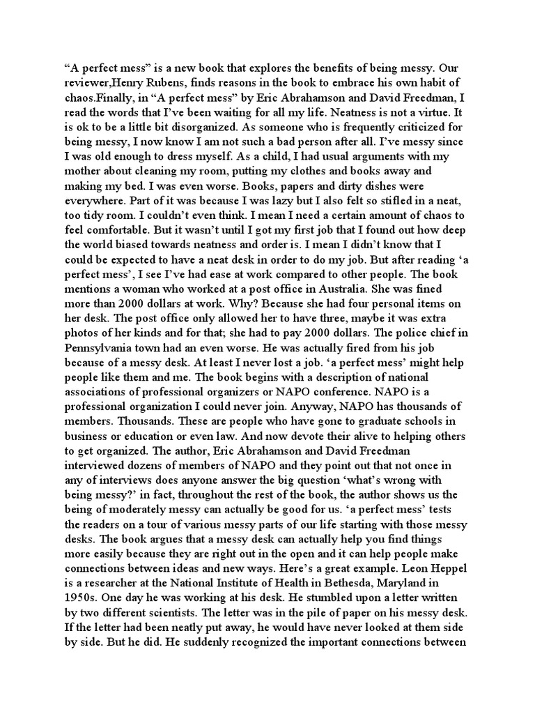 A Perfect Mess | PDF