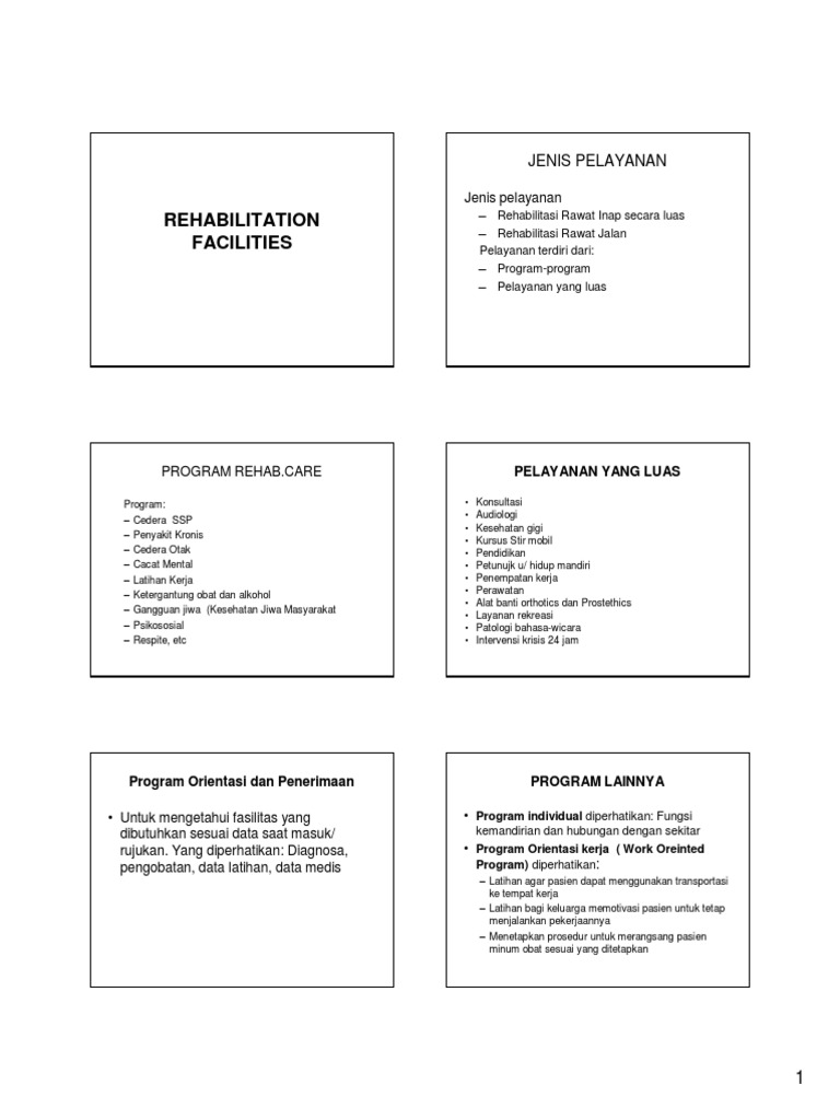 Rehab. Facilities | PDF
