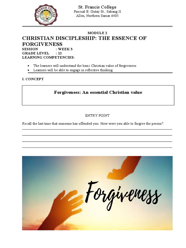 Christian Discipleship: The Essence of Forgiveness | PDF | Baptism ...