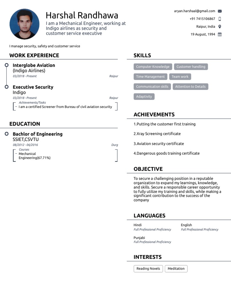 Harshal's Resume Main | PDF | Cognition | Learning