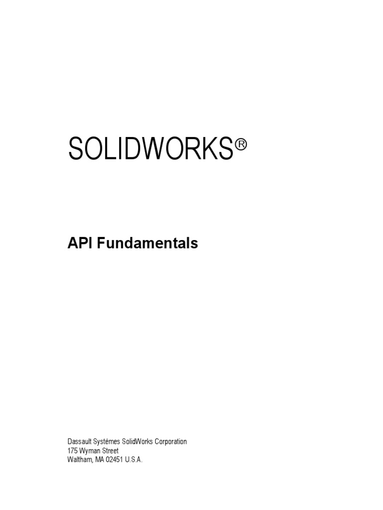 Solidworks API Fundamentals Course Content | PDF | Visual Basic For Applications | Computing