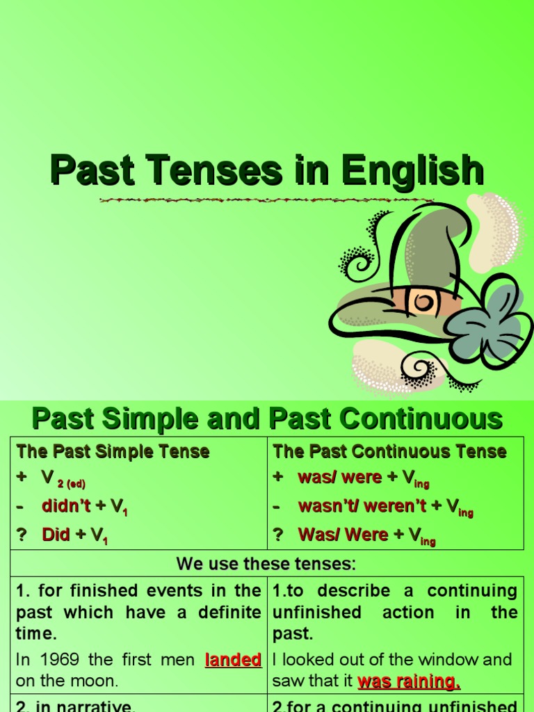 Past Tenses in English | PDF | Grammatical Tense