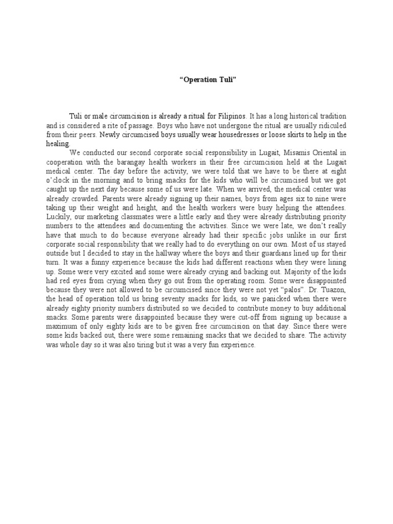 Tuli or Male Circumcision Is Already A Ritual For Filipinos Newly ...
