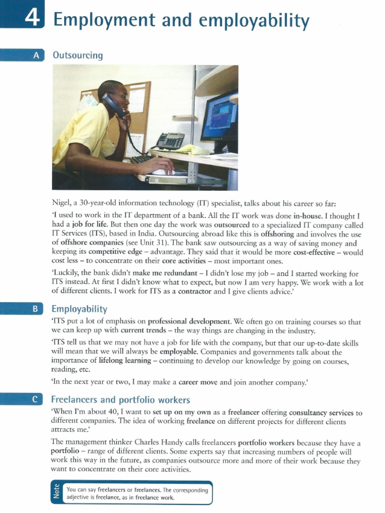 4 Business Vocabulary in Use - Employment and Employability | PDF