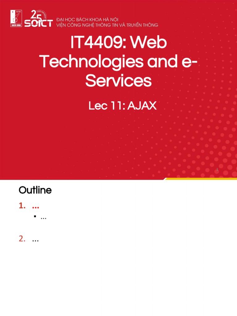 IT4409: Web Technologies and E-Services: Lec 11: AJAX | PDF | Ajax (Programming) | Document ...