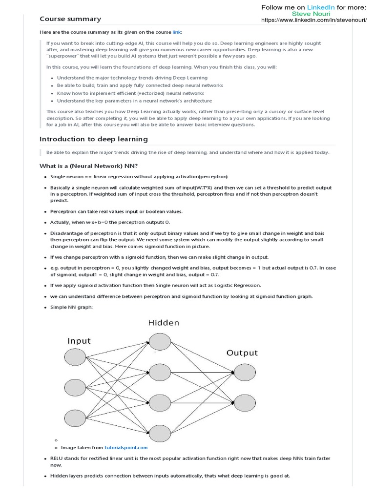 Deep Learning Andrew | PDF | Artificial Neural Network | Deep Learning