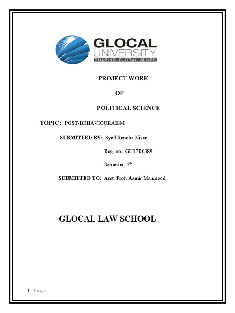 Political Science Project 3rd Year | PDF | Political Science | Science