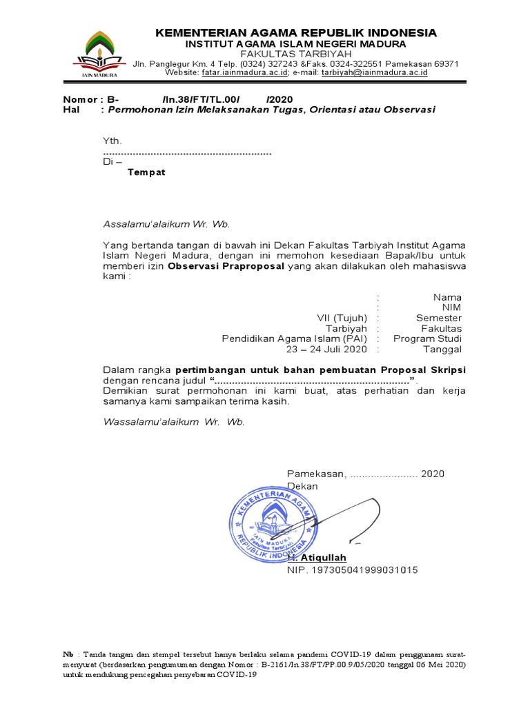 Observasi Pra Proposal TTD | PDF