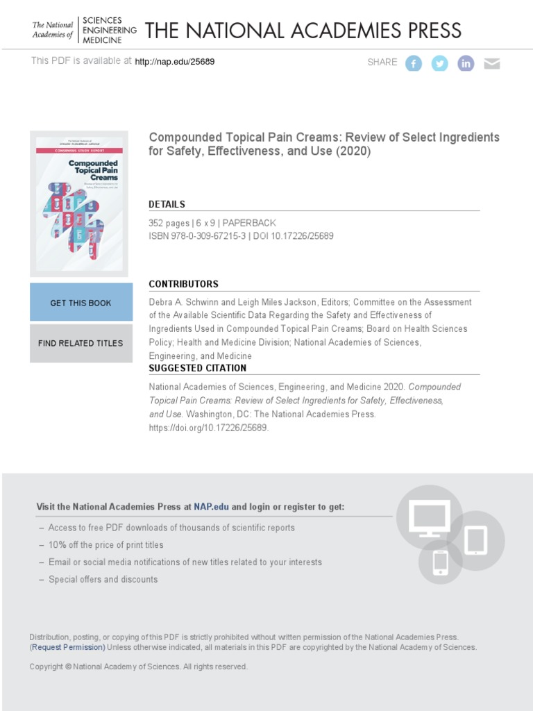 Compounded Topical Pain Creams Review of Select Ingredients 2020 | PDF ...