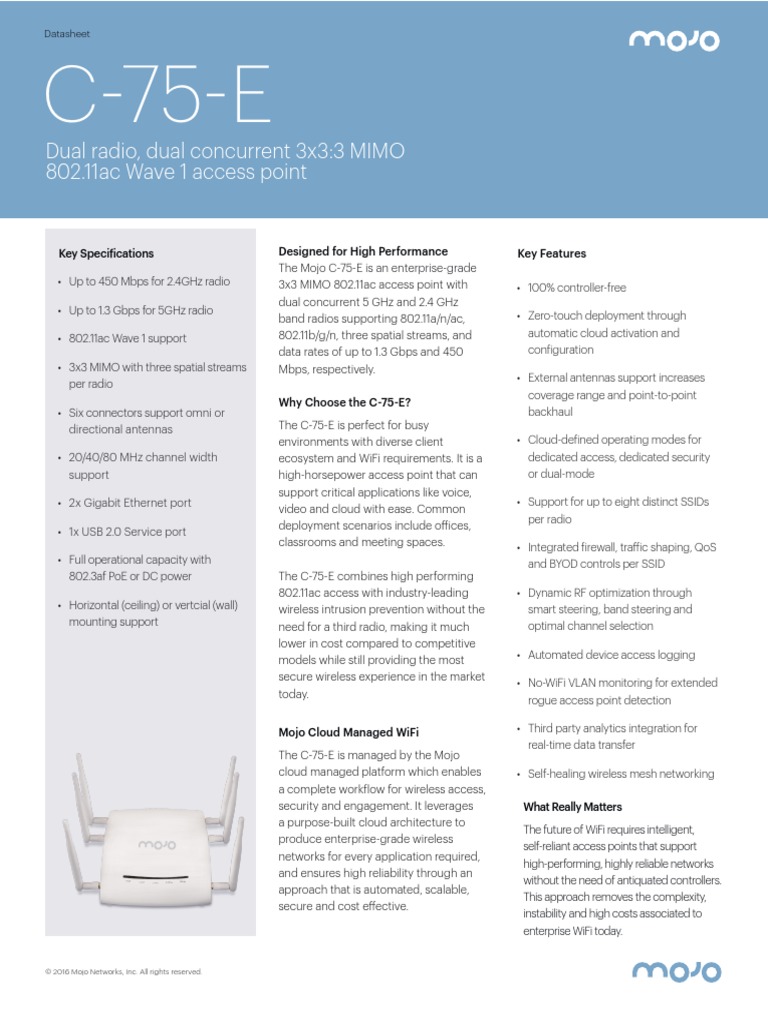 Dual Radio, Dual Concurrent 3x3:3 MIMO 802.11ac Wave 1 Access Point | Download Free PDF | Ieee ...