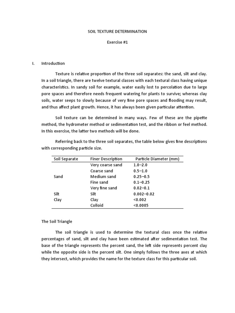 Soil Texture Determination Methods | PDF | Sedimentology | Earth Sciences