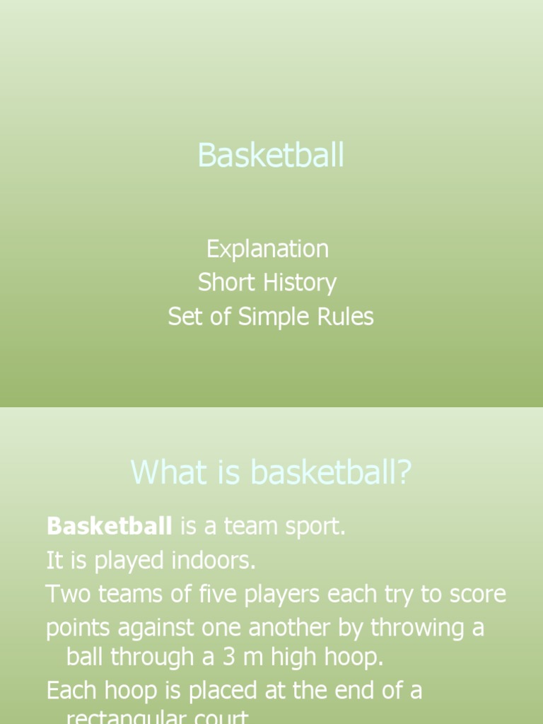 Overview of Basketball Rules and History | PDF | Games Of Physical ...