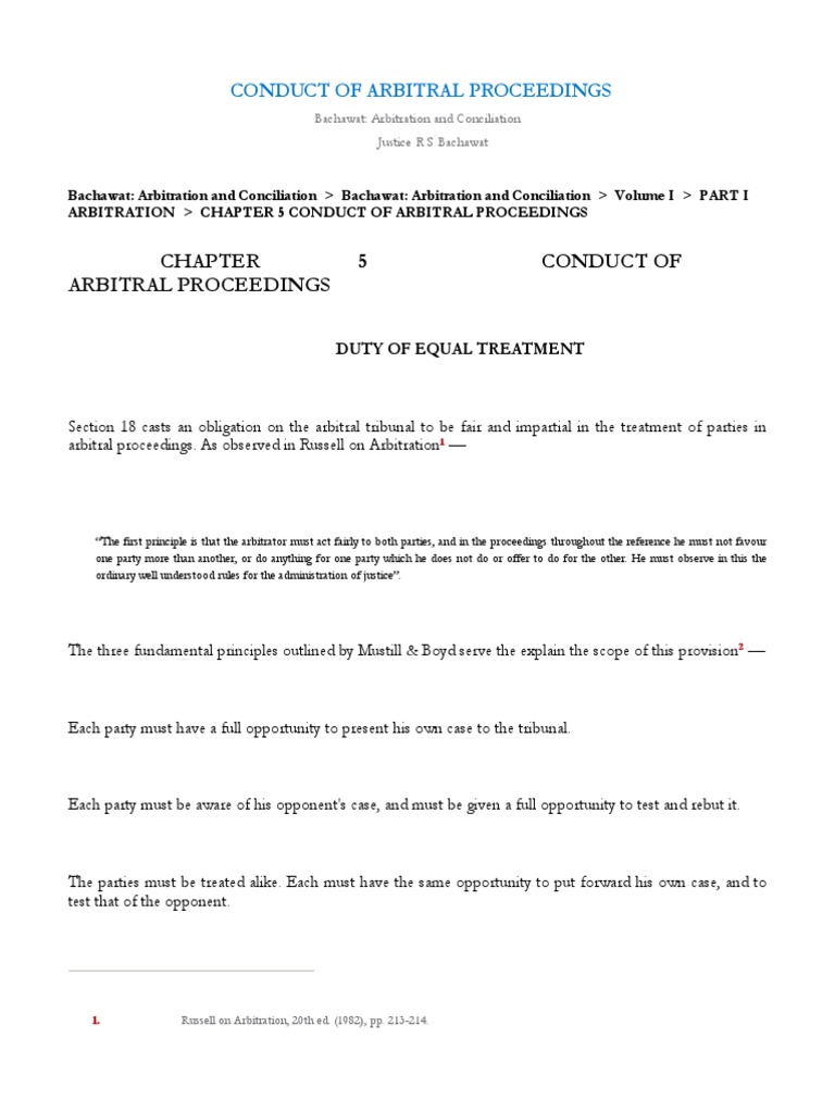 Chapter 5 Conduct of Arbitral Proceedings | PDF