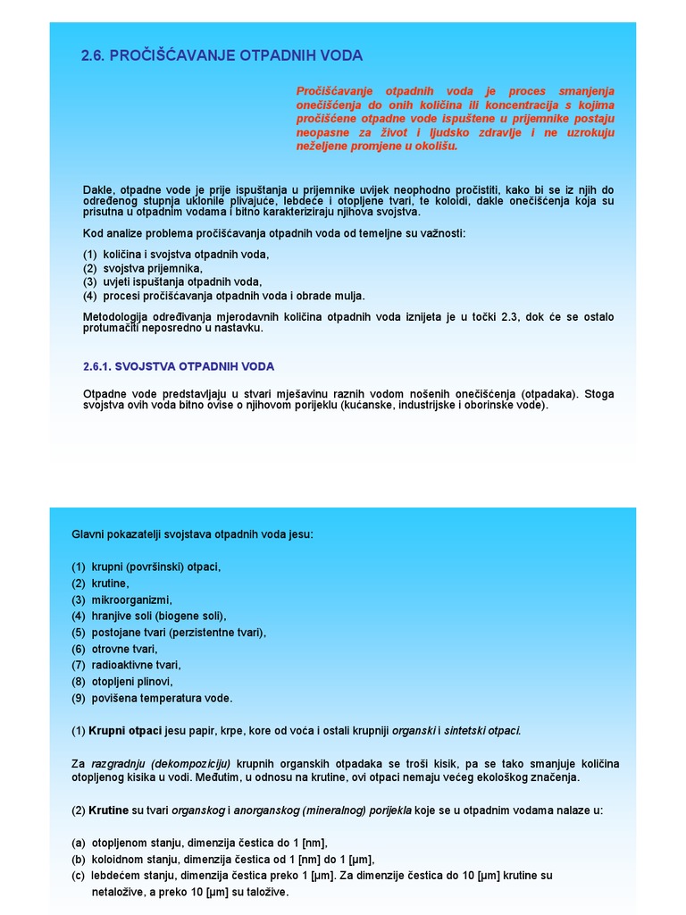 Prociscavanje Otpadnih Voda 1 | PDF