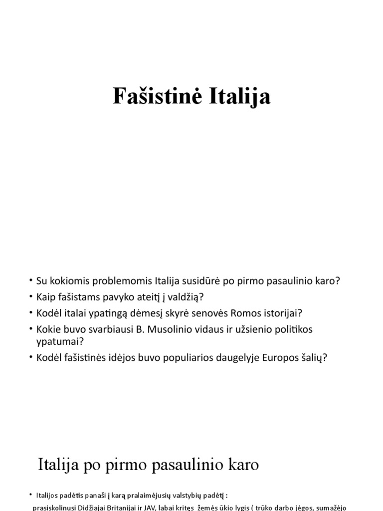 Fasistine Italija | PDF