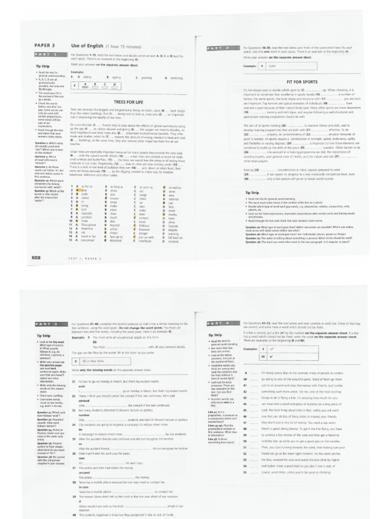Fce Test 1 Plus | PDF | Question | Word