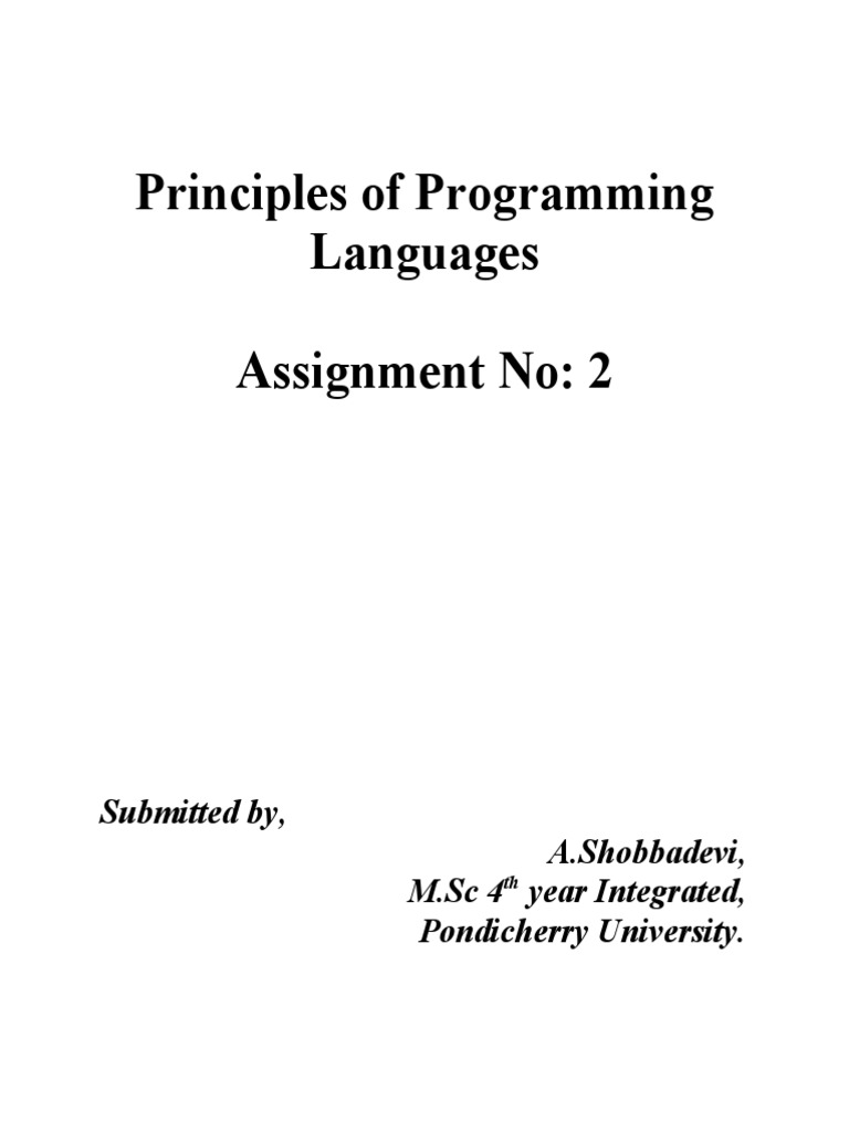 Programming Languages Principles Assignment | PDF
