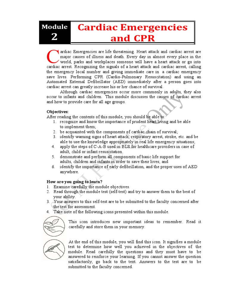 Cardiac Emergencies and CPR: Objectives | PDF | Cardiopulmonary ...
