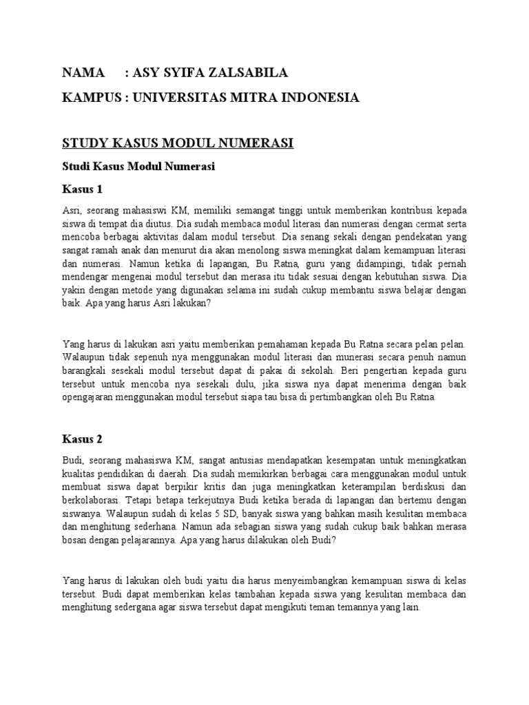 Study Kasus Modul Munerasi | PDF | Ilmu Sosial | Kesehatan Holistik