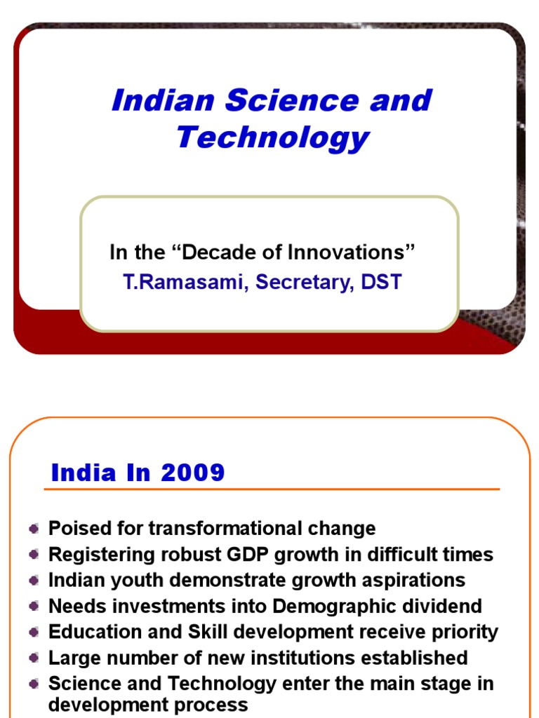Indian Science and Technology: in The "Decade of Innovations ...