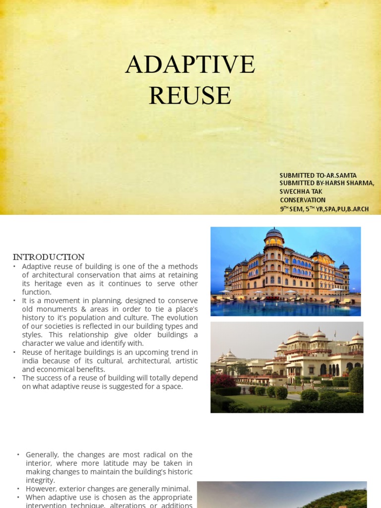 Adaptive Reuse of Heritage Buildings in India | PDF | Cultural Heritage ...