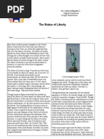 Nonfiction Reading Test 5 Statue of Liberty | PDF | Travel | Art