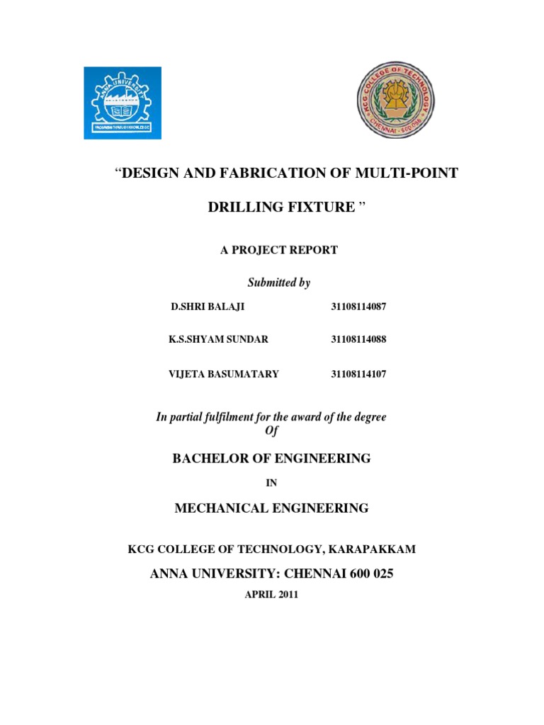 Design and Fabrication of a Multi-Point Drilling Fixture for Precision ...
