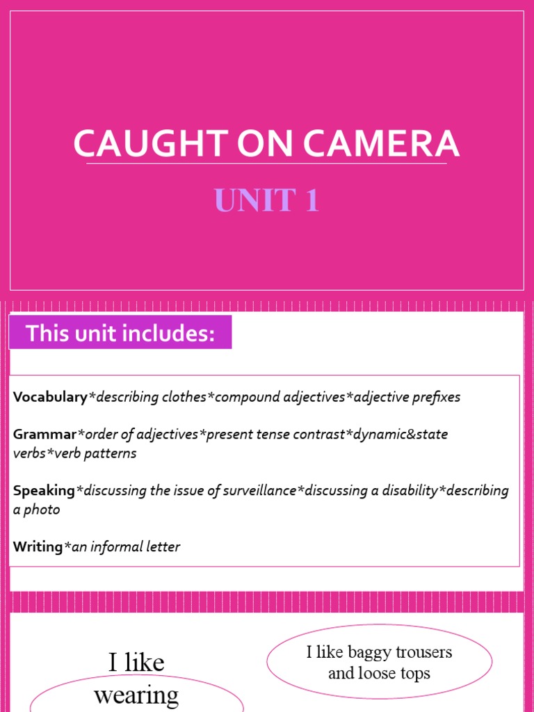 Solutions Intermediate Unit 1 Caught On Camera | PDF | Clothing | Softlines (Retail)