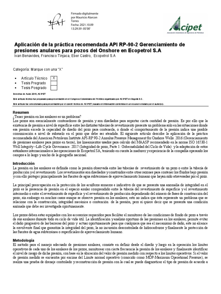 Aplicacion RP90 | PDF | Agua subterránea | Presión