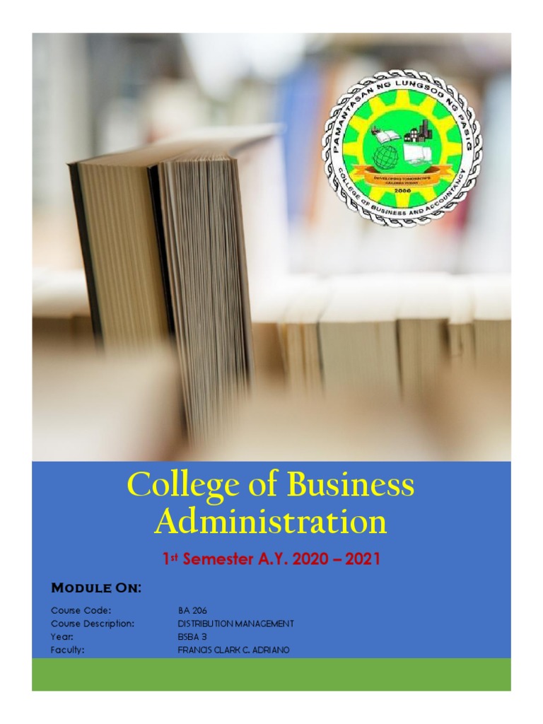 Distribution Management Module 1 | PDF | Supply Chain Management ...