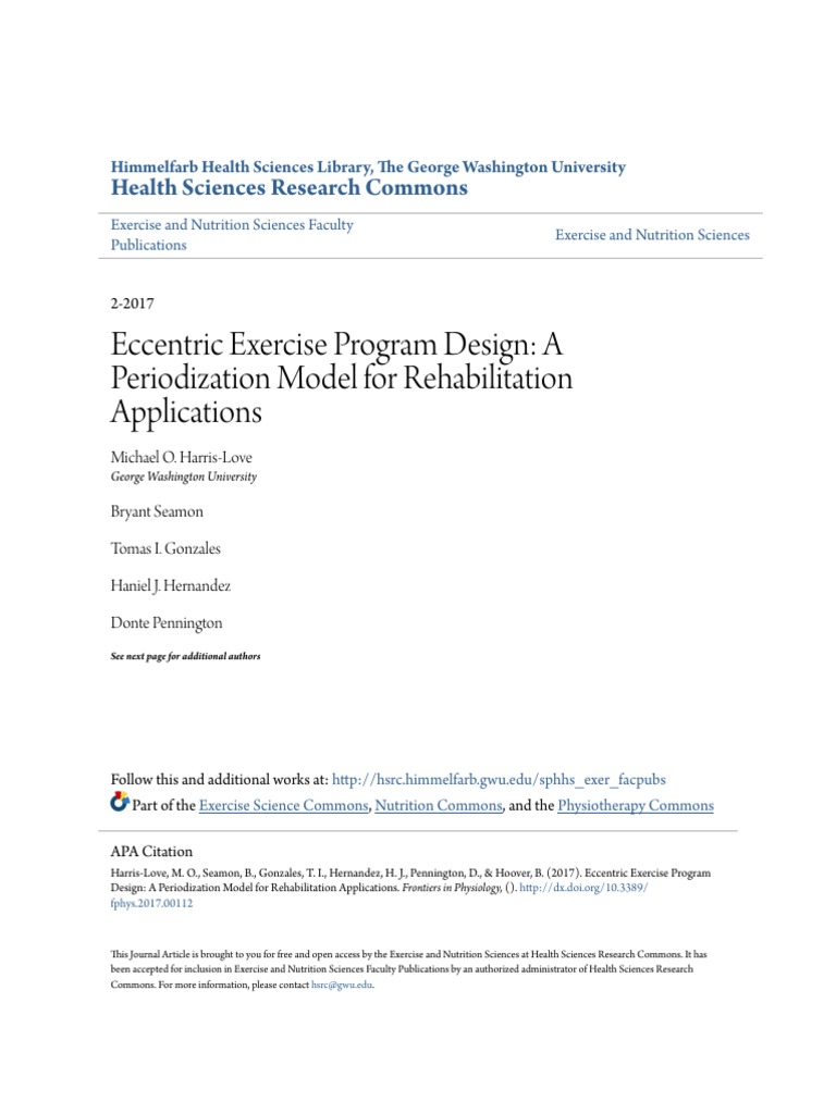 Eccentric Exercise Program Design - A Periodization Model For ...