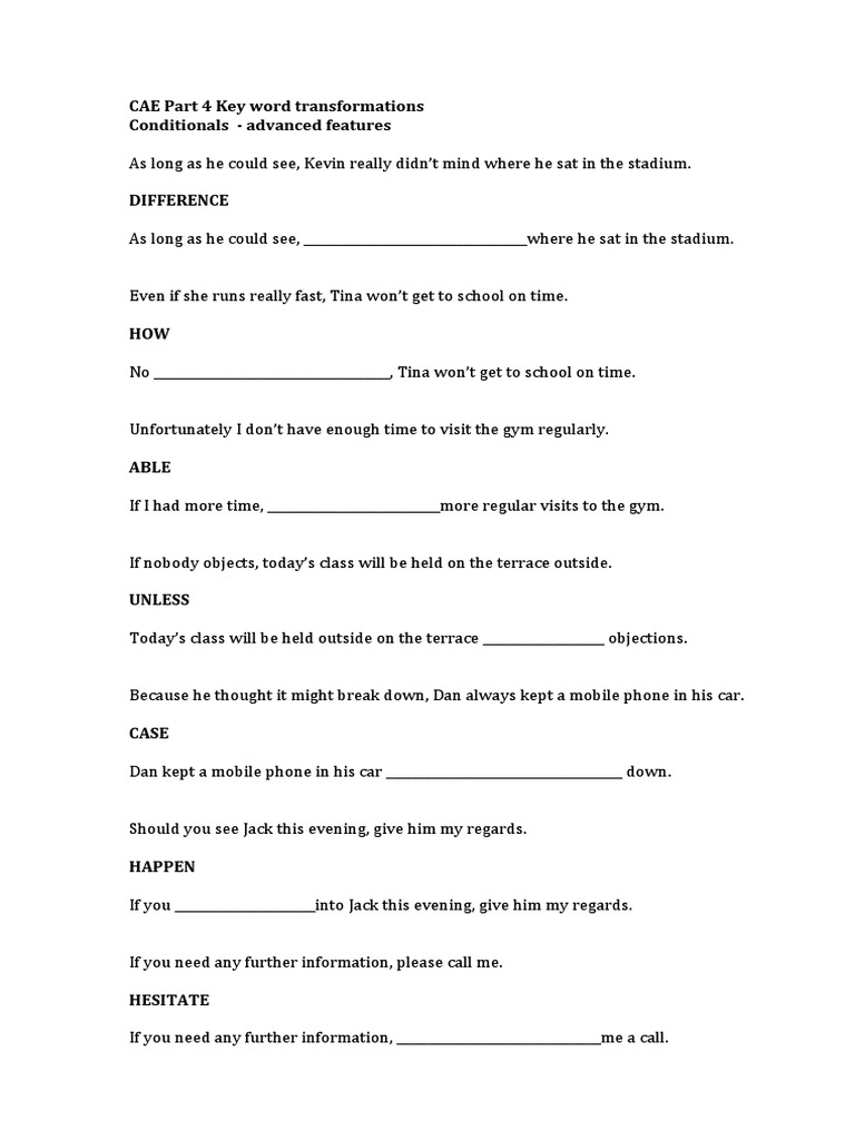 Cae Keyword Transformations Advanced Conditional Features | PDF