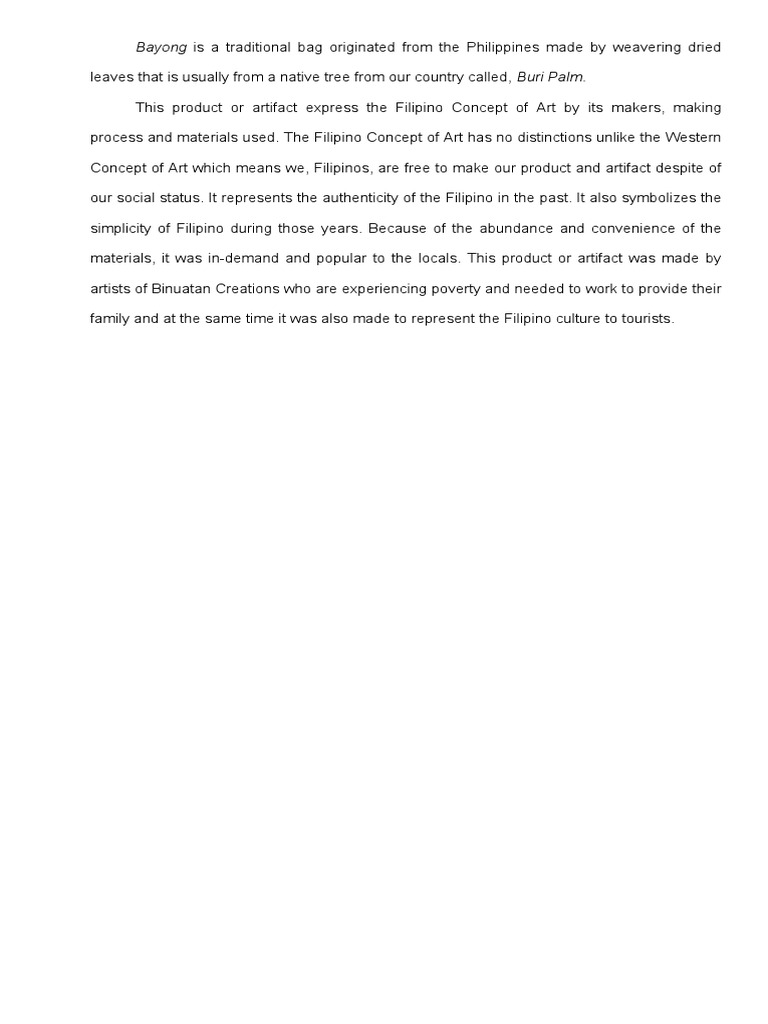 Traditional Bayong: Filipino Craft Heritage | PDF