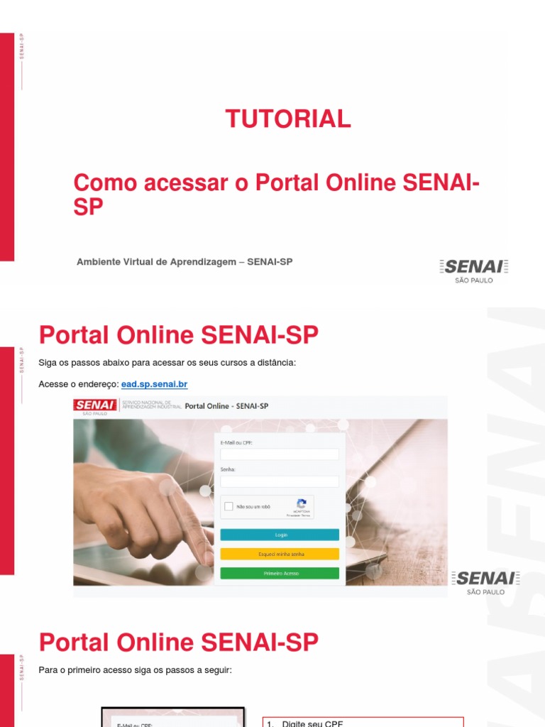 Como Acessar o Portal Online SENAI-SP | PDF