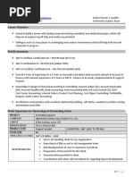 Resume For F A Under R2R, O2C and GL Domains - Immediate Joiner | PDF ...