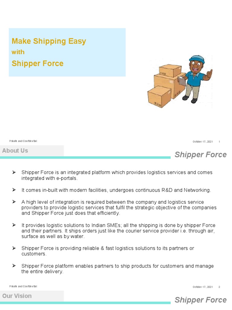Shipper Force - Profile | PDF | Logistics | Business