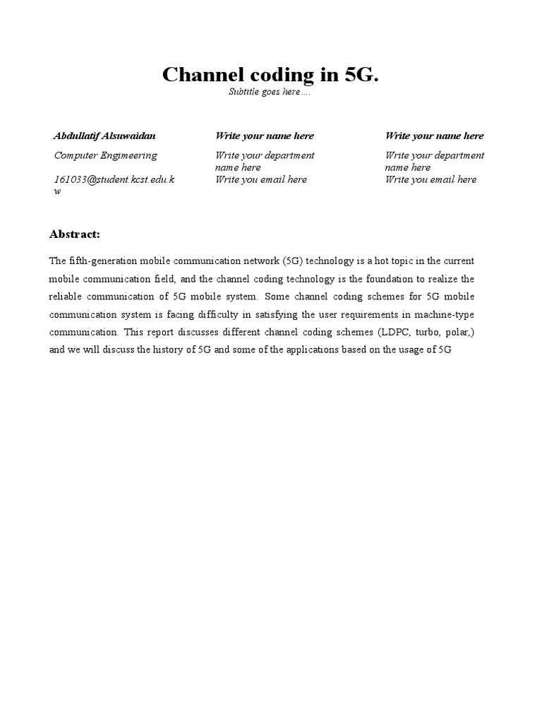 Channel Coding in 5G | PDF | Low Density Parity Check Code | Data Transmission